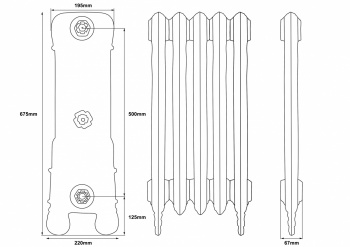 Ornate Chelsea Cast Iron Radiator 675mm